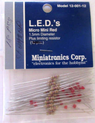 MINIATRONICS CORP. 12-001-12 L.E.D'S MICRO MINI RED 1.5mm DIAMETER PLUS LIMITTIN | eBay