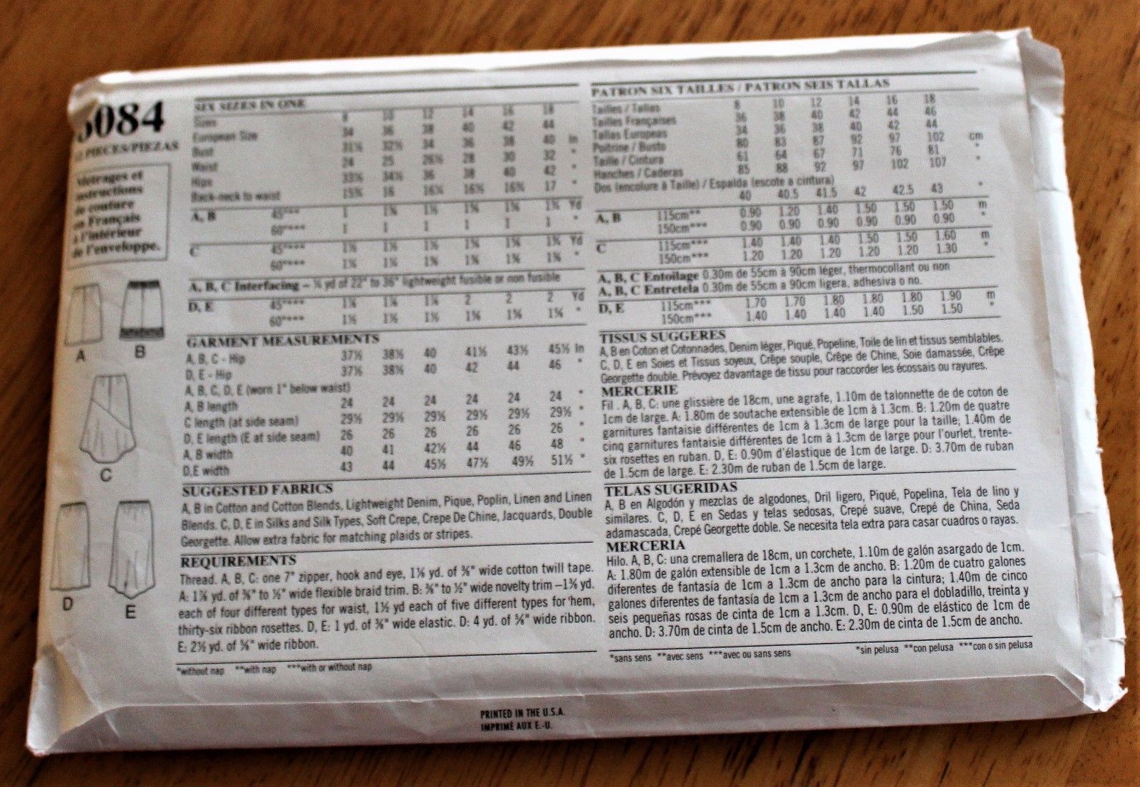 New Look PATTERN #6084 LADIES SKIRTS - 5 VARIATIONS Size 8-18, Uncut | eBay