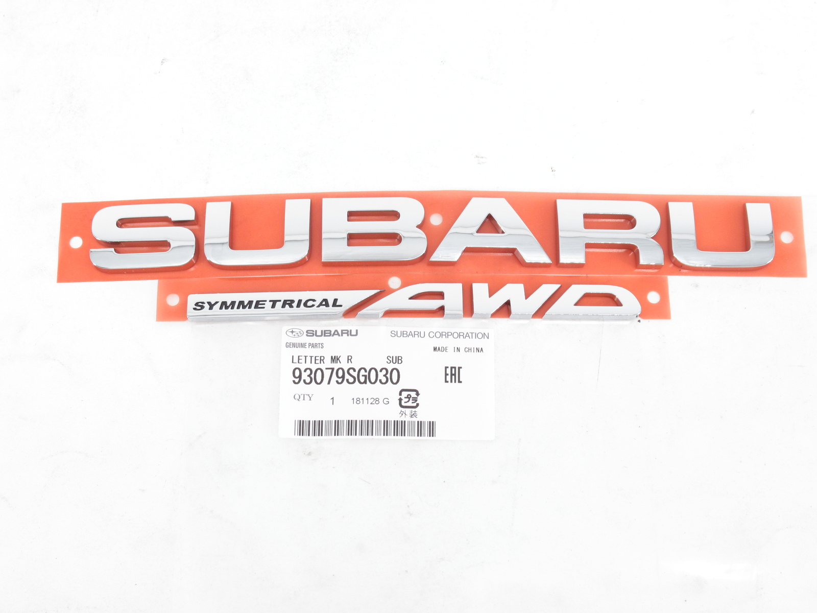 Genuine OEM Subaru 93079SG030 "SUBARU SYMMETRICAL AWD" 2014-2016 ...