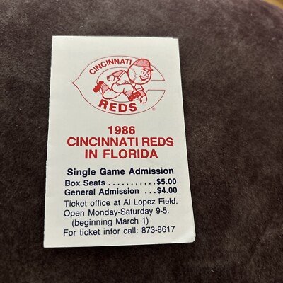 1986 Cincinnati Reds Spring Training pocket schedule. Bud Light | eBay