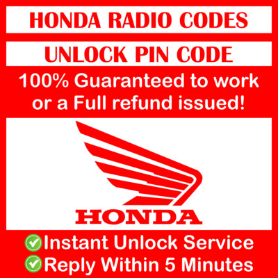 UNLOCK HONDA RADIO STEREO 4 DIGITS CODE civic accord CR-V odyssey pilot ...