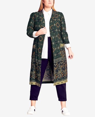 City Chic Trendy Plus Size 14W Jasper Paisley Jacket in Gryffindor ...