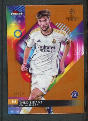 2024 THEO ZIDANE 14/25 TOPPS FINEST UEFA CHAMPIONS LEAGUE ORANGE ROOKIE ...