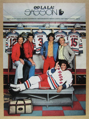 1981 New York Rangers Players Locker Room photo Sasson Jeans vintage ...