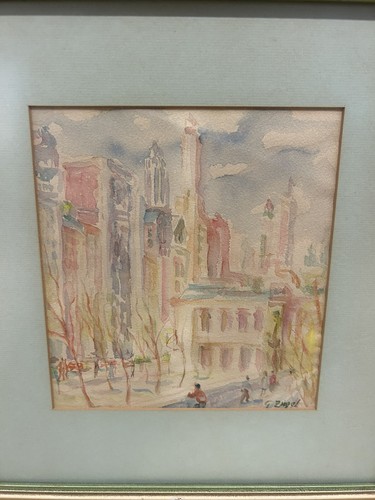 George Engel WPA Art Deco Watercolor Michigan Avenue 1920s/ 1930s ...