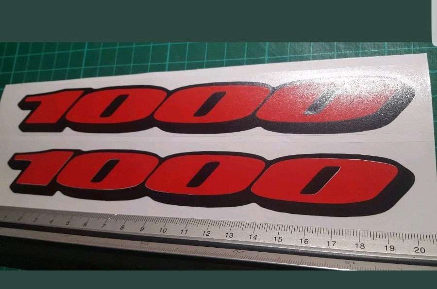 1000 CC DECAL STICKER X 2 Vinyl 200MM SUZUKI HONDA YAMAHA TOOL BOX ...