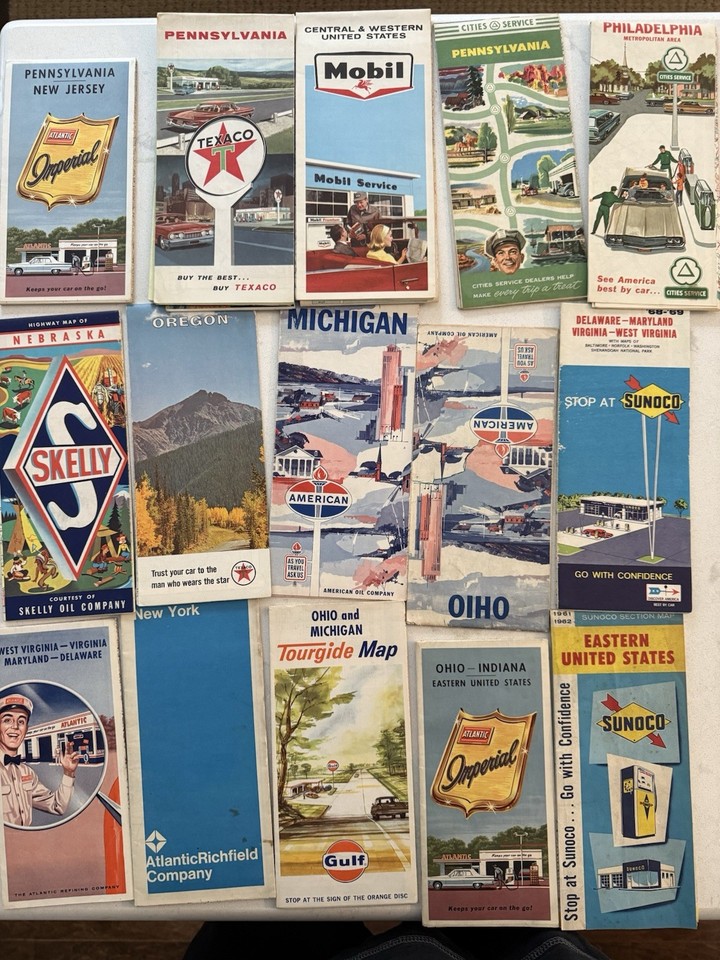 Lot of 75 Vintage 1960s-70s US States Road Maps Travel Parks AAA Oil ...