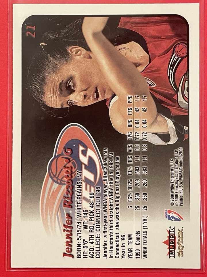 2000 Skybox Dominion WNBA Jennifer Rizzotti #21 Basketball Houston ...