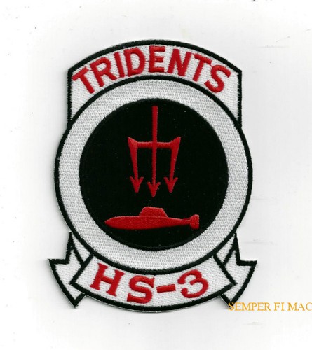 HS-3 PATCH HELASRON 3 TRIDENTS ASW US NAVY VETERAN GIFT PIN UP ...