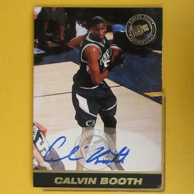 CALVIN BOOTH 1999-00 AUTO. ROOKIE GOLD Press Pass #27 Washington ...