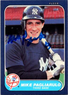 Mike Pagliarulo autographed baseball card (New York Yankees) 1986 Fleer ...