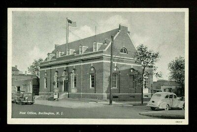New Jersey NJ postcard Burlington, Post Office view Vintage Curt Teich ...