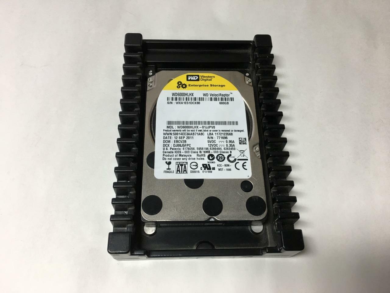 WD VELOCIRAPTOR 600GB HDD 0V48XJ 10K HARD DRIVE 10K RPM 3.5" 2.5 ...