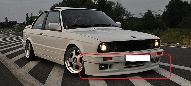 BMW 3 E30 Mtech 2 look front bumper spoiler / lower splitter M Technic ...
