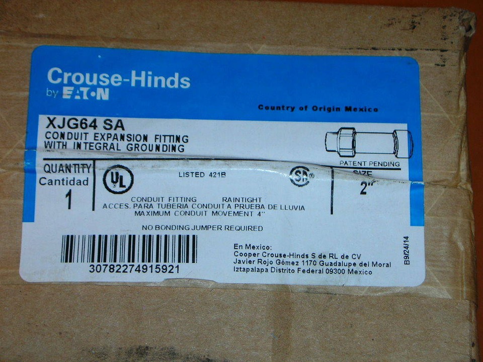 Cooper Crouse Hinds Eaton XJG24SA XJG34SA XJG54SA XJG64SA 3/4, 1, 1-1/2, 2" Cond | eBay
