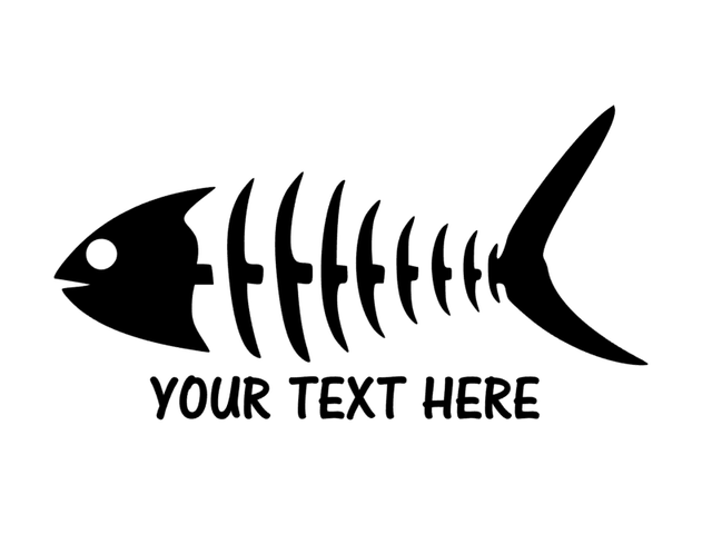 Bonefish Decal, Skeleton Fish Sticker, Personalized car decal. | eBay