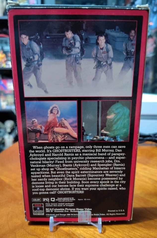 Ghostbusters VHS 1987 Promotional Copy RCA Red Border Promo Columbia ...
