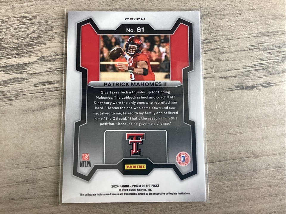 2024 Panini Prizm Draft Picks Patrick Mahomes #61 Silver Prizm Texas ...