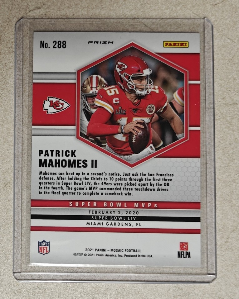 2021 Panini Mosaic Patrick Mahomes II GENESIS PRIZM SSP CASE HIT SB ...