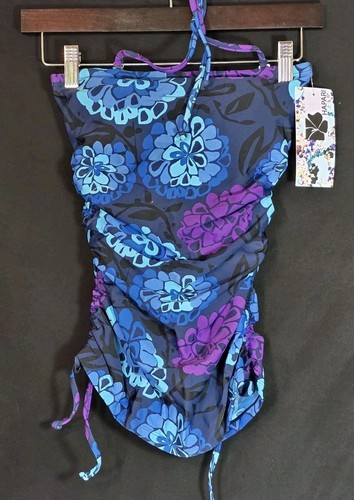 HAPARI Classic Bandeau Tankini Top XS NWT Floral Print Removable Straps ...