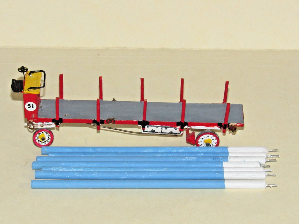 ho scale CIRCUS BIG TOP POLE WAGON & 7 POLES for Model Train Layouts ...