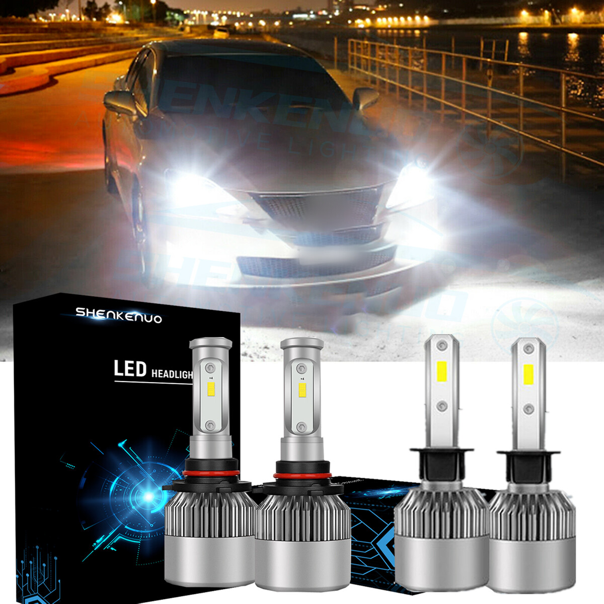 For Lexus LX470 1999-2007 4x 9005 & H1 Headlight Combo High Low Beam ...