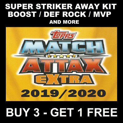 MATCH ATTAX EXTRA 2019/20 SUPER BOOST AWAY KIT STRIKERS MVP CLUB HERO ...
