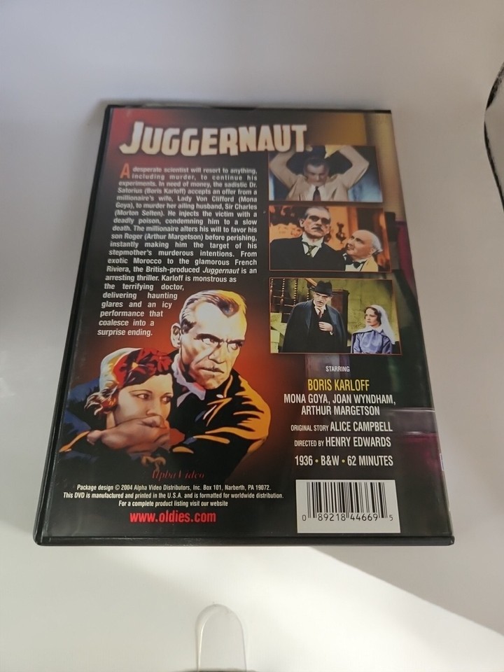 Juggernaut 1936 Boris Karloff DVD 2004 89218446695| eBay