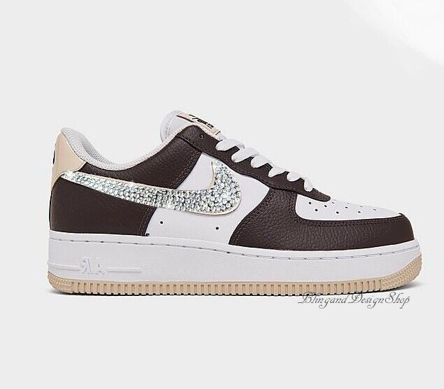 Women's Nike Air Force 1 07 White Sneakers Customized with Women's Nike Air Force 1 07 White Sneakers Customized with