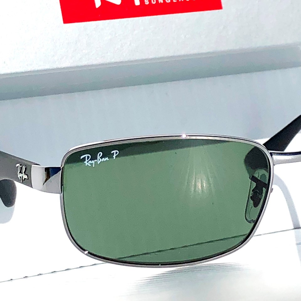 NEW* Ray Ban Gunmetal & Black w POLARIZED GREEN G15 Lens Sunglass ...