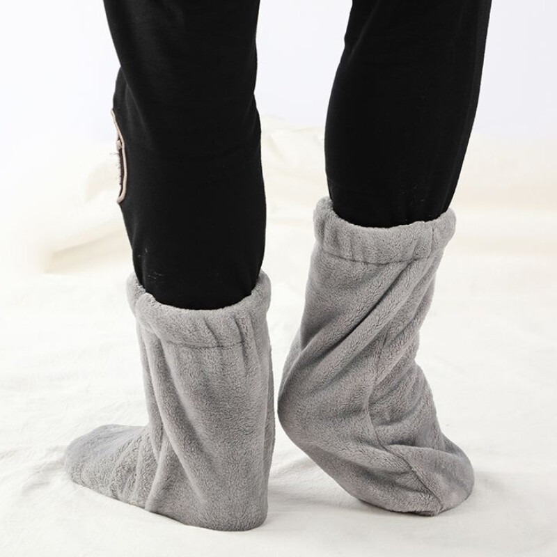 1 Pair Men Winter Warm Slipper Socks Thermal Lined Foot Booties ...
