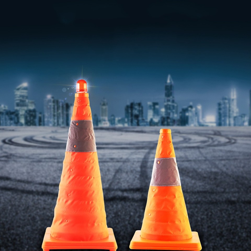 1pc Foldable Road Cone Reflective Cone Highlight Roadblock Plastic Road ...