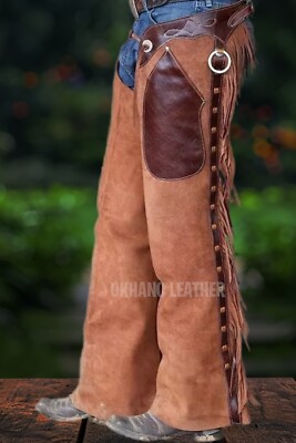 Cowboy Work Chaps Exclusive with Buckle Closure and Slickout Pocket ...