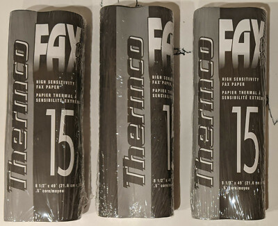 6 Rolls Thermco Thermal High Sensitivity Facsimile Fax Paper 8.5" x 49 ...