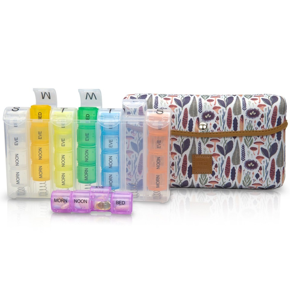 Made Easy Kit Pill Case Medicine Organizer w/ Removable Vitamin Box - 2 ...