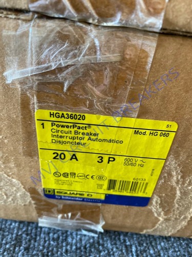 SQUARE D HGA36020 3P 20A 600V NEW IN BOX | eBay