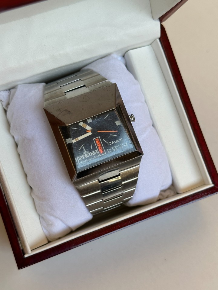 1970's Vintage Omax Spaceman Audacieuse Watch Automatic Black 39mm Men ...