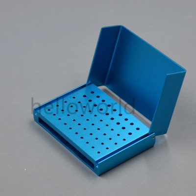58 Holes Aluminium Dental Bur Box Burrs Holder Block Case Disinfection ...