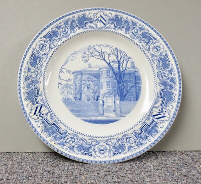 Wedgewood Radcliffe College Blue Transfer Plate, Fay House 1934 9 3/4 ...