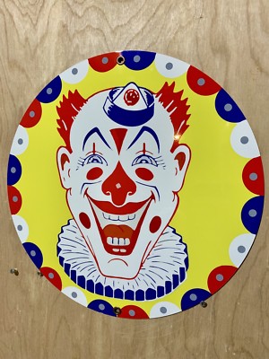 Clown Circus Bozo vintage Style Round Metal sign 1940’s -50s ...