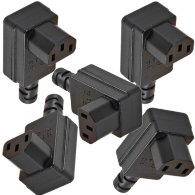 5x Right Angle C13 IEC Connector Kettle Lead Plug Angled 90 Degree ...