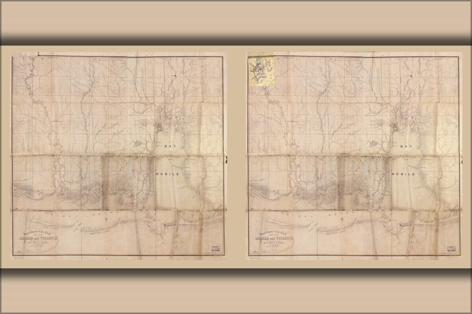 Poster, Many Sizes; Map Of Mobile And Vicinity Alabama 1863 | eBay