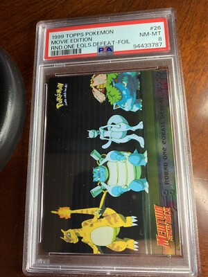 1999 Topps Pokemon Movie Edition #26 Round One Equals Defeat FOIL PSA 8 ...