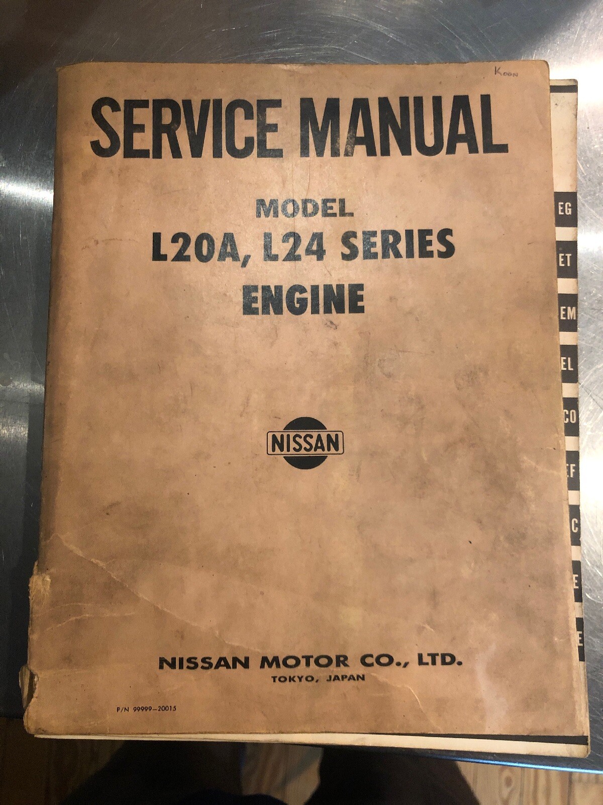 NISSAN L20A L24 SERIES ENGINE OrigInal Factory Oem SERVICE MANUAL First ...