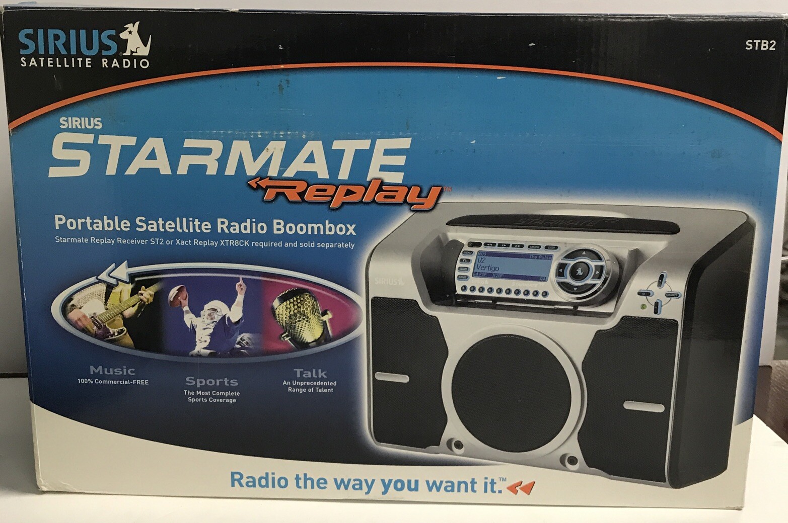SIRIUS Satellite Radio STARMATE-R REPLAY BOOMBOX ST-B2 w/Antenna ...