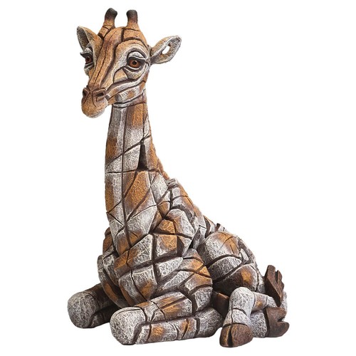Edge Sculpture - Giraffe Calf Figure - Stone Resin - Garden & Home D ...