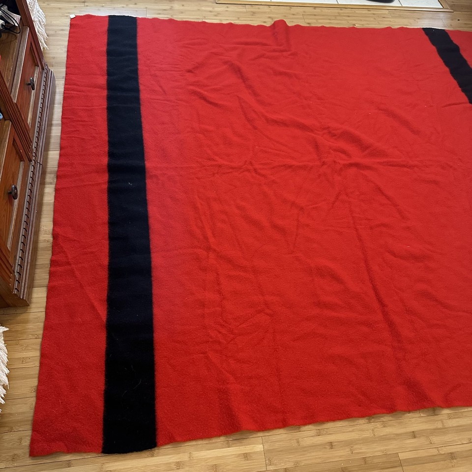 Hudson's Bay Blanket HBC Stripes Iconic RED 6 Point Blanket Queen 90 ...
