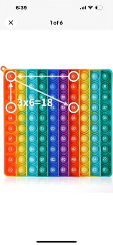 Multiplication/Addition Chart Pop It With Magnet | eBay