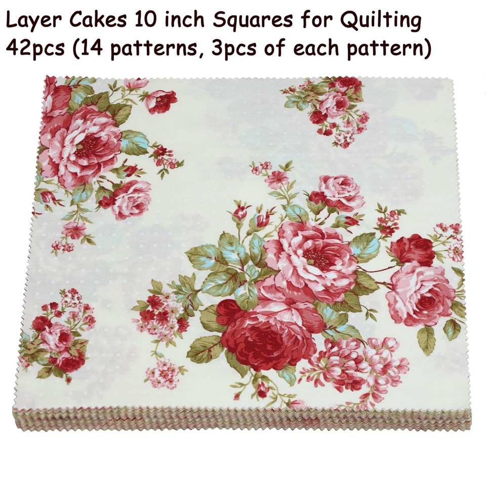 Nodsaw Layer Cakes 10 inch Squares for Quilting, Pre-cuts 42Pcs Vintage ...