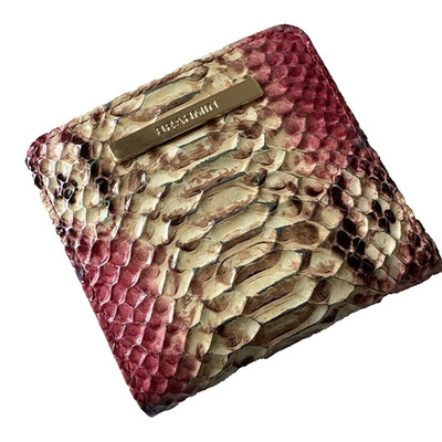 Brahmin Jane Melbourne Pink All Over Snake Genuine Leather Billfold Med ...
